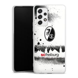 DeinDesign Galaxy A53 5G Handy Silikon H&uuml;lle Case transparent Handyh&uuml;lle Logo Sc Freiburg Skyline Silikon Case
