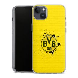 DeinDesign iPhone 14 Plus Handy Silikon H&uuml;lle Case transparent Handyh&uuml;lle Official Licensed Product Bvb Borussia Dortmund Silikon Case