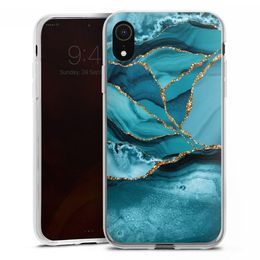 DeinDesign iPhone Xr Handy Silikon H&uuml;lle Case transparent Handyh&uuml;lle Marble Gemstone Glitzer Silikon Case