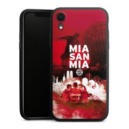 DeinDesign iPhone Xr Handy Premium Silikon H&uuml;lle Handyh&uuml;lle schwarz Case Mia San Mia Fcb Fc Bayern M&uuml;nchen Silikon Premium Case