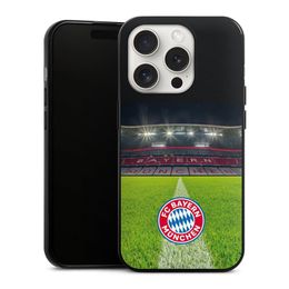 DeinDesign iPhone 15 Pro Handy Slim Case extra d&uuml;nn Silikon Handyh&uuml;lle schwarz H&uuml;lle Stadium Fc Bayern M&uuml;nchen Fcb Silikon Slim Case