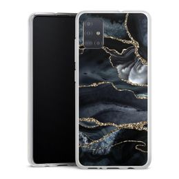 DeinDesign Galaxy A51 Handy Silikon H&uuml;lle Case transparent Handyh&uuml;lle Marble Trends Glitzer Silikon Case