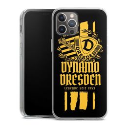 DeinDesign iPhone 12 Pro Max Handy Silikon H&uuml;lle Case transparent Handyh&uuml;lle Sg Dynamo Dresden Statement Sgd Silikon Case