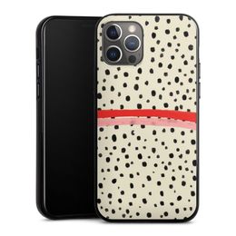 DeinDesign iPhone 12 Pro Handy Silikon H&uuml;lle Case schwarz Handyh&uuml;lle Stripes Points Kunst