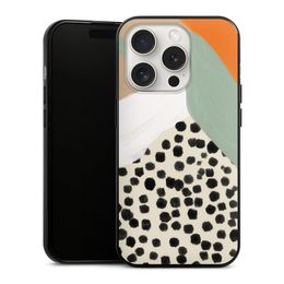 DeinDesign iPhone 15 Pro Handy Slim Case extra d&uuml;nn Silikon Handyh&uuml;lle schwarz H&uuml;lle Abstract Boho Kunst Silikon Slim Case