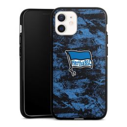 DeinDesign iPhone 12 mini Handy Silikon H&uuml;lle Case schwarz Handyh&uuml;lle Flag Hertha Bsc Logo