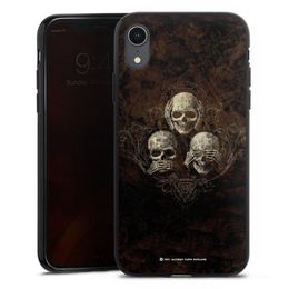 DeinDesign iPhone Xr Handy Silikon H&uuml;lle Case schwarz Handyh&uuml;lle Gothic Art Skulls