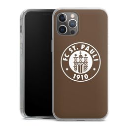 DeinDesign iPhone 12 Pro Max Handy Silikon H&uuml;lle Case transparent Handyh&uuml;lle Official Licensed Product Coat Of Arms Fc St. Pauli Silikon Case