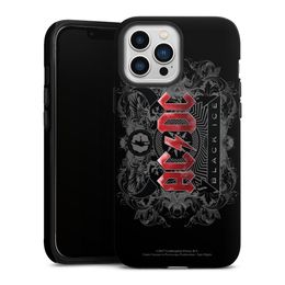 DeinDesign iPhone 13 Pro Max Handy Panzer Handyh&uuml;lle robuste Outdoor H&uuml;lle Schutzh&uuml;lle matt Merchandise Black Ice Acdc Tough Case