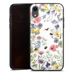 DeinDesign iPhone Xr Handy Silikon H&uuml;lle Case schwarz Handyh&uuml;lle Flowers Bee Muster