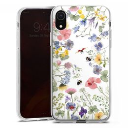 DeinDesign iPhone Xr Handy Silikon H&uuml;lle Case transparent Handyh&uuml;lle Flowers Bee Muster Silikon Case