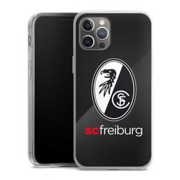DeinDesign iPhone 12 Pro Max Handy Silikon H&uuml;lle Case transparent Handyh&uuml;lle Sc Freiburg Lettering Logo Silikon Case