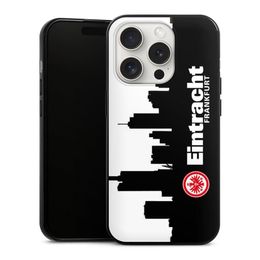 DeinDesign iPhone 15 Pro Handy Slim Case extra d&uuml;nn Silikon Handyh&uuml;lle schwarz H&uuml;lle Eintracht Frankfurt Sge Official Licensed Product Silikon Slim Case