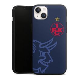 DeinDesign iPhone 14 Handy Premium Silikon H&uuml;lle Handyh&uuml;lle schwarz Case Logo 1. Fc Kaiserslautern 1. Fck Silikon Premium Case
