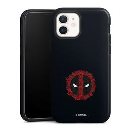 DeinDesign iPhone 12 mini Handy Panzer Handyh&uuml;lle robuste Outdoor H&uuml;lle Schutzh&uuml;lle gl&auml;nzend Logo Marvel Deadpool Tough Case