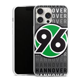 DeinDesign iPhone 15 Pro Max Handy Silikon H&uuml;lle Case wei&szlig; Handyh&uuml;lle H96 Hannover 96 Official Licensed Product Silikon Case