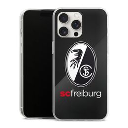 DeinDesign iPhone 15 Pro Max Handy Silikon H&uuml;lle Case transparent Handyh&uuml;lle Sc Freiburg Lettering Logo Silikon Case