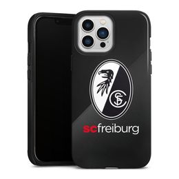 DeinDesign iPhone 13 Pro Max Handy Panzer Handyh&uuml;lle robuste Outdoor H&uuml;lle Schutzh&uuml;lle gl&auml;nzend Sc Freiburg Lettering Logo Tough Case