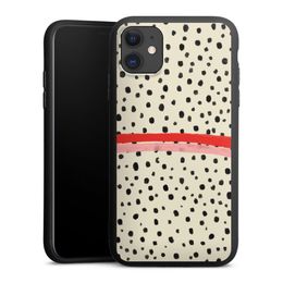 DeinDesign iPhone 11 Handy Premium Silikon H&uuml;lle Handyh&uuml;lle schwarz Case Stripes Points Kunst Silikon Premium Case