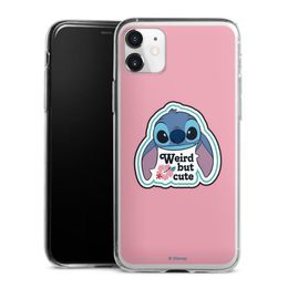 DeinDesign iPhone 11 Handy Slim Case Silikon Handyh&uuml;lle transparent H&uuml;lle extra d&uuml;nn Lilo & Stitch Sayings Disney Silikon Slim Case