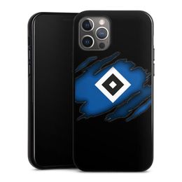 DeinDesign iPhone 12 Pro Handy Silikon H&uuml;lle Case schwarz Handyh&uuml;lle Official Licensed Product Hsv Hamburger Sv