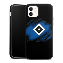 DeinDesign iPhone 12 Handy Premium Silikon H&uuml;lle Handyh&uuml;lle schwarz Case Official Licensed Product Hsv Hamburger Sv Silikon Premium Case
