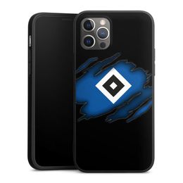 DeinDesign iPhone 12 Pro Handy Premium Silikon H&uuml;lle Handyh&uuml;lle schwarz Case Official Licensed Product Hsv Hamburger Sv Silikon Premium Case