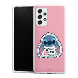 DeinDesign Galaxy A33 5G Handy Silikon H&uuml;lle Case wei&szlig; Handyh&uuml;lle Disney Sayings Lilo & Stitch Silikon Case