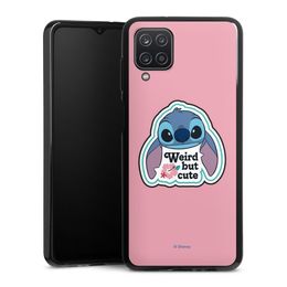 DeinDesign Galaxy A12 Handy Silikon H&uuml;lle Case schwarz Handyh&uuml;lle Disney Sayings Lilo & Stitch