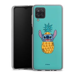 DeinDesign Galaxy A12 Handy Silikon H&uuml;lle Case transparent Handyh&uuml;lle Disney Lilo & Stitch Pineapple Silikon Case