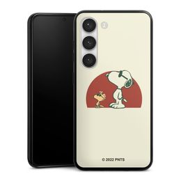 DeinDesign Galaxy S23 Handy Silikon H&uuml;lle Case schwarz Handyh&uuml;lle Snoopy Official Licensed Product Kindheit