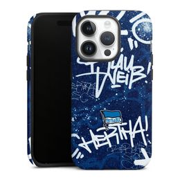 DeinDesign iPhone 14 Pro Handy Panzer Handyh&uuml;lle robuste Outdoor H&uuml;lle Schutzh&uuml;lle matt Official Licensed Product Hertha Bsc Graffiti Tough Case