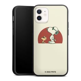DeinDesign iPhone 12 mini Handy Premium Silikon H&uuml;lle Handyh&uuml;lle schwarz Case Snoopy Official Licensed Product Kindheit Silikon Premium Case