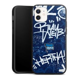 DeinDesign iPhone 12 mini Handy Premium Silikon H&uuml;lle Handyh&uuml;lle schwarz Case Official Licensed Product Hertha Bsc Graffiti Silikon Premium Case