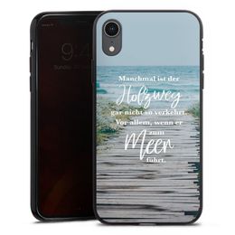 DeinDesign iPhone Xr Handy Silikon H&uuml;lle Case schwarz Handyh&uuml;lle Statement Beach Spruch