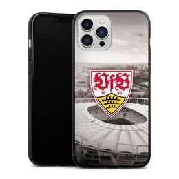 DeinDesign iPhone 13 Pro Max Handy Silikon H&uuml;lle Case schwarz Handyh&uuml;lle Official Licensed Product Vfb Stuttgart Stadium