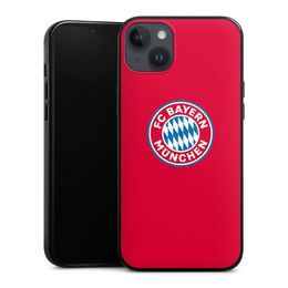DeinDesign iPhone 14 Plus Handy Silikon H&uuml;lle Case schwarz Handyh&uuml;lle Fc Bayern M&uuml;nchen Fcb Logo