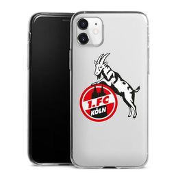 DeinDesign iPhone 11 Handy Slim Case Silikon Handyh&uuml;lle transparent H&uuml;lle extra d&uuml;nn Transparent 1. Fc K&ouml;ln Logo Silikon Slim Case