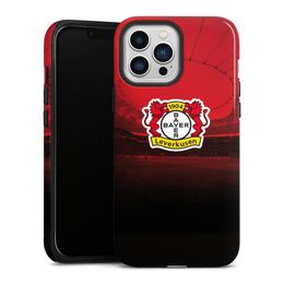 DeinDesign iPhone 13 Pro Max Handy Panzer Handyh&uuml;lle robuste Outdoor H&uuml;lle Schutzh&uuml;lle gl&auml;nzend Bayer 04 Leverkusen Official Licensed Product Stadium Tough Case