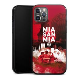 DeinDesign iPhone 12 Pro Handy Silikon H&uuml;lle Case schwarz Handyh&uuml;lle Fc Bayern M&uuml;nchen Fcb Mia San Mia