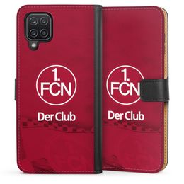 DeinDesign Galaxy A12 Handy Klapph&uuml;lle Handyh&uuml;lle aus Kunst Leder schwarz Flip Case Official Licensed Product 1. Fc N&uuml;rnberg Bundesliga Sideflip mit langer 