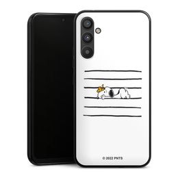 DeinDesign Galaxy A34 5G Handy Silikon H&uuml;lle Case schwarz Handyh&uuml;lle Snoopy Dog Peanuts