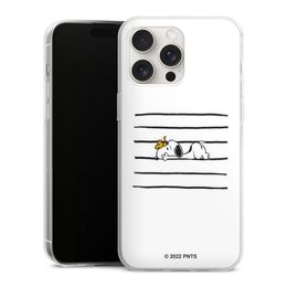 DeinDesign iPhone 15 Pro Max Handy Silikon H&uuml;lle Case transparent Handyh&uuml;lle Snoopy Dog Peanuts Silikon Case
