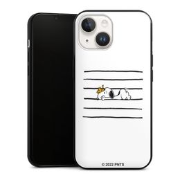 DeinDesign iPhone 14 Handy Slim Case extra d&uuml;nn Silikon Handyh&uuml;lle schwarz H&uuml;lle Snoopy Dog Peanuts Silikon Slim Case