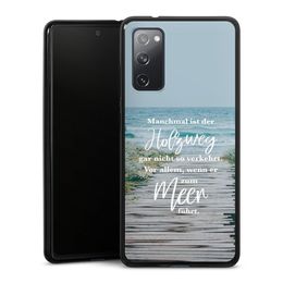 DeinDesign Galaxy S20 FE Handy Silikon H&uuml;lle Case schwarz Handyh&uuml;lle Statement Beach Spruch