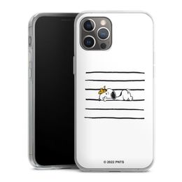 DeinDesign iPhone 12 Pro Max Handy Silikon H&uuml;lle Case transparent Handyh&uuml;lle Snoopy Dog Peanuts Silikon Case