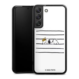 DeinDesign Galaxy S22 Handy Slim Case extra d&uuml;nn Silikon Handyh&uuml;lle schwarz H&uuml;lle Snoopy Dog Peanuts Silikon Slim Case