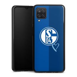 DeinDesign Galaxy A12 Handy Silikon H&uuml;lle Case schwarz Handyh&uuml;lle Fc Schalke 04 Heart