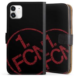 DeinDesign iPhone 11 Handy Klapph&uuml;lle Handyh&uuml;lle aus Kunst Leder schwarz Flip Case Texture Merchandise 1. Fcn Sideflip mit Lasche