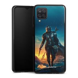 DeinDesign Galaxy A12 Handy Silikon H&uuml;lle Case schwarz Handyh&uuml;lle Sunset Star Wars The Mandalorian